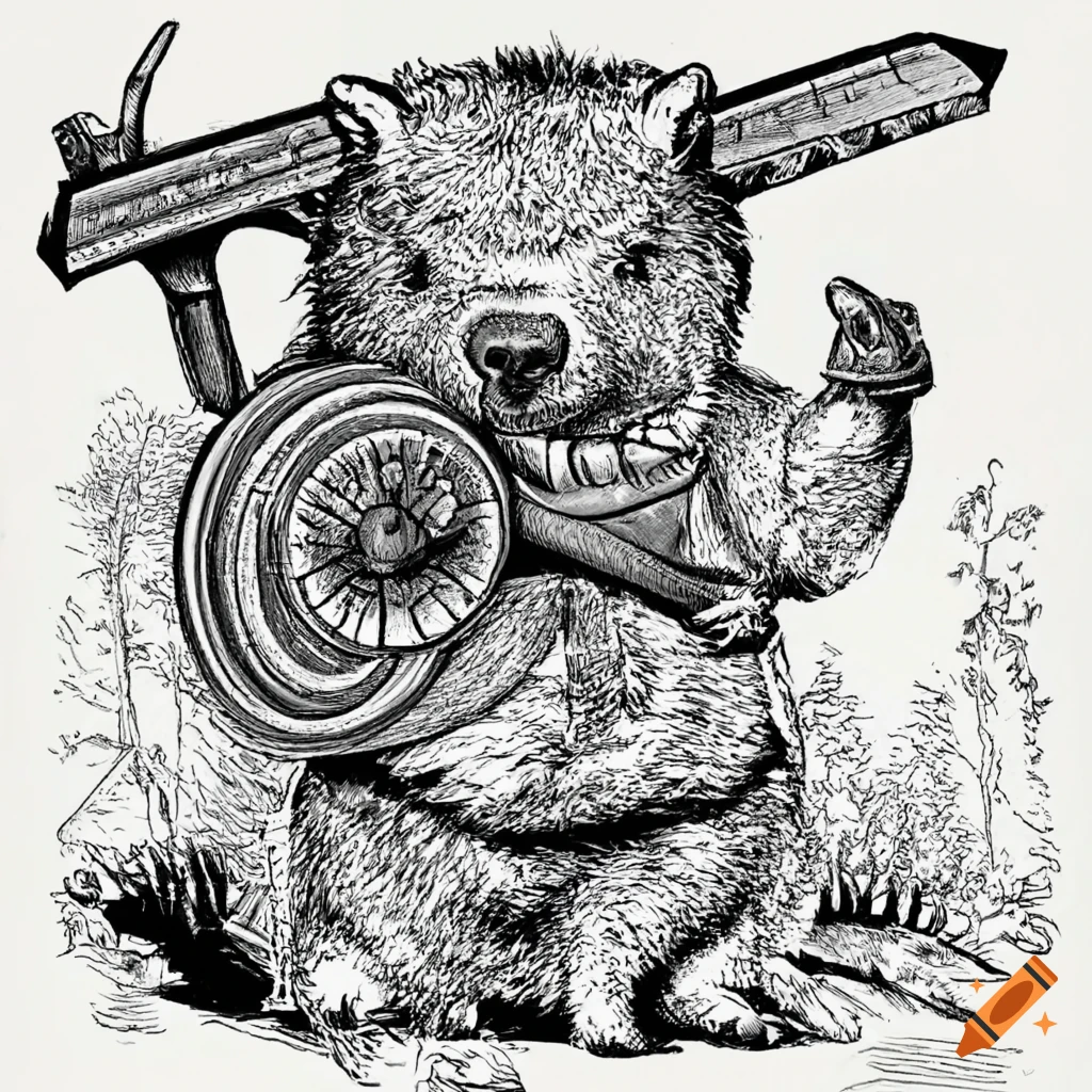 Illustration of a combat wombat on Craiyon