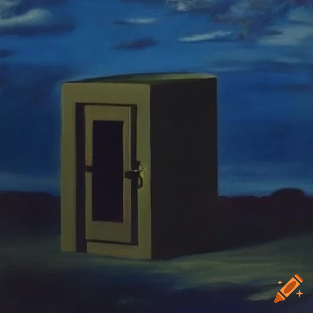 Square box with an open door by rene magritte on Craiyon