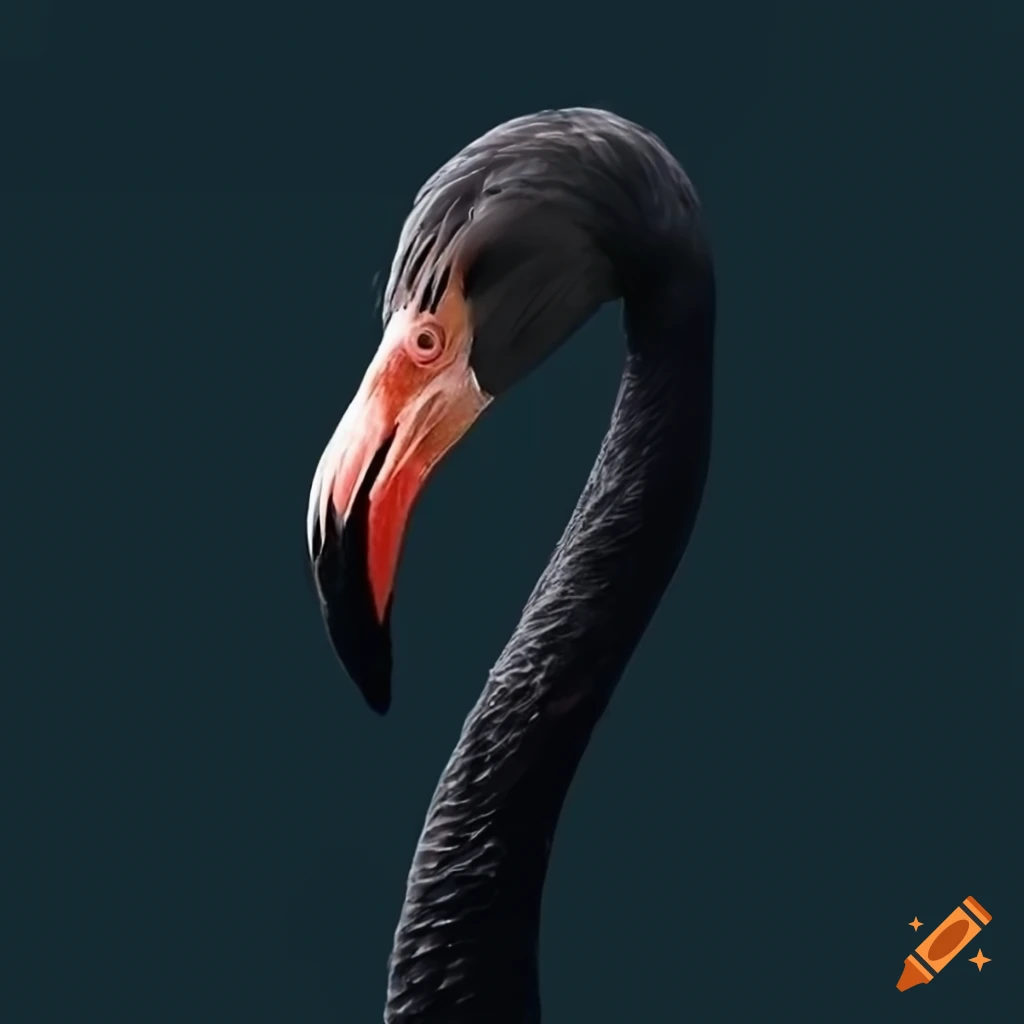 Black flamingo on Craiyon