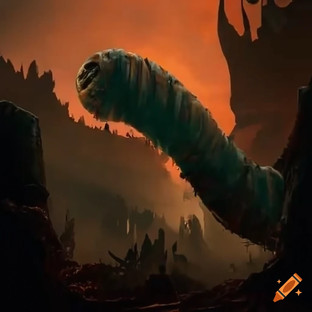 Giant post-apocalyptic death worm attacking ulaanbaatar, mongolia on ...