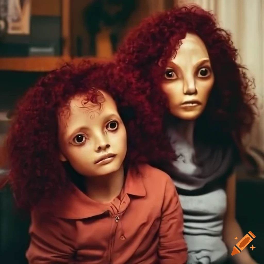 Realistic photo of a humanoid alien mother and children with unique ...