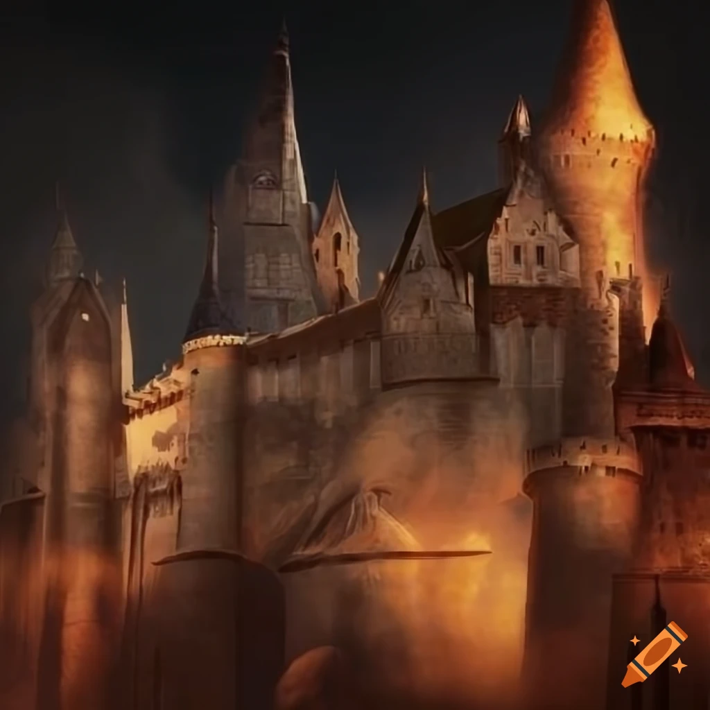 Angelic medieval castle on Craiyon