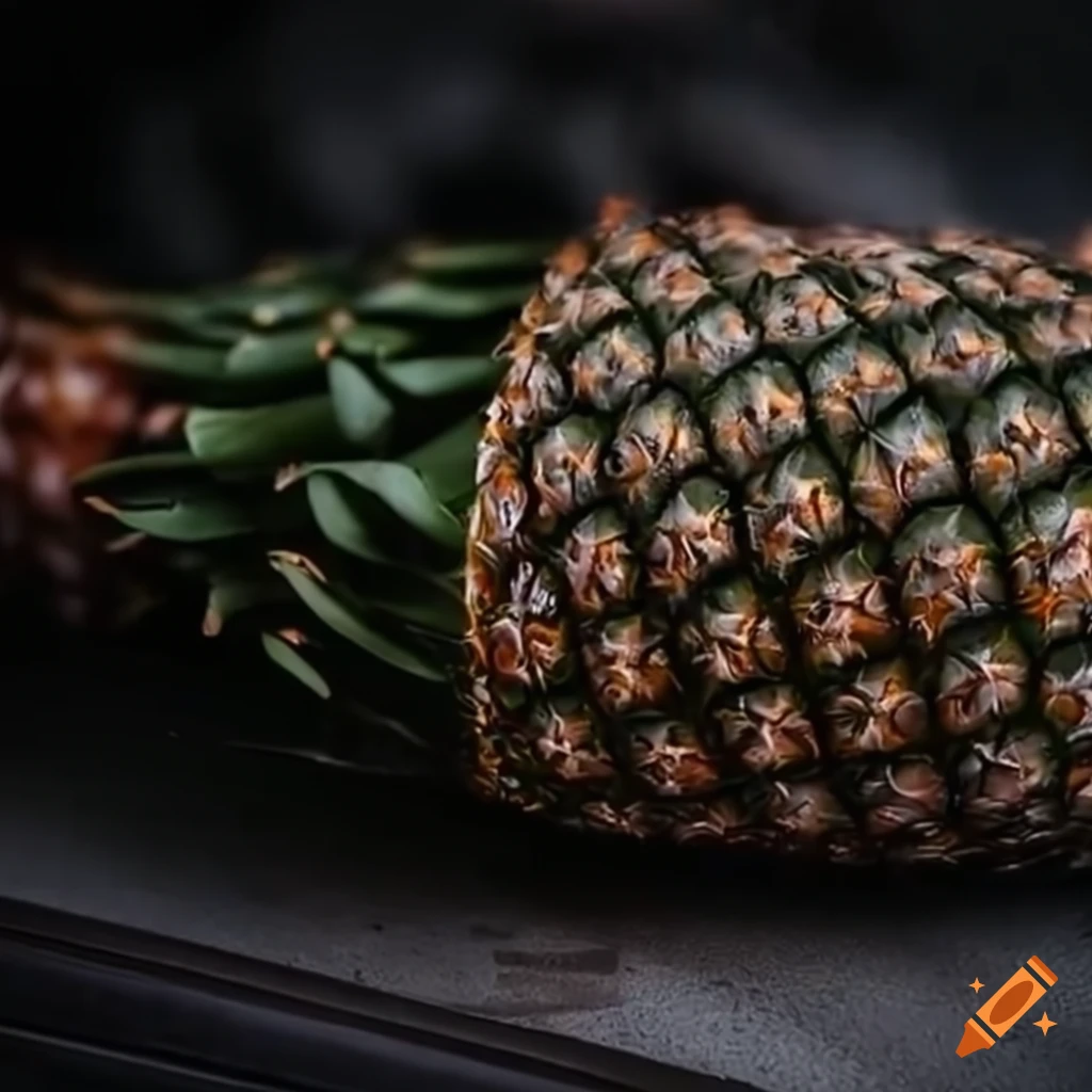 Ananas placed on the passenger seat in a Peugeot 406 car on Craiyon