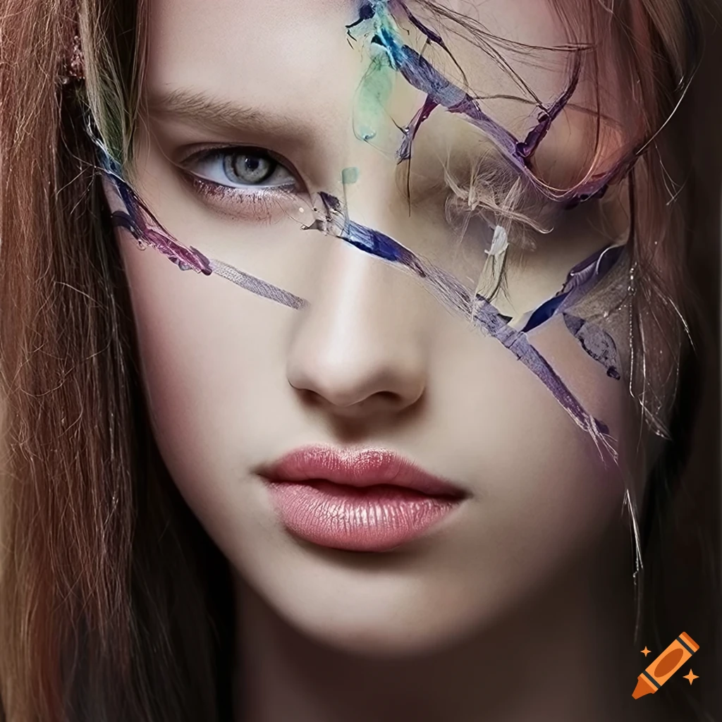 Portrait of exotic young female model with extravagant attitude on Craiyon