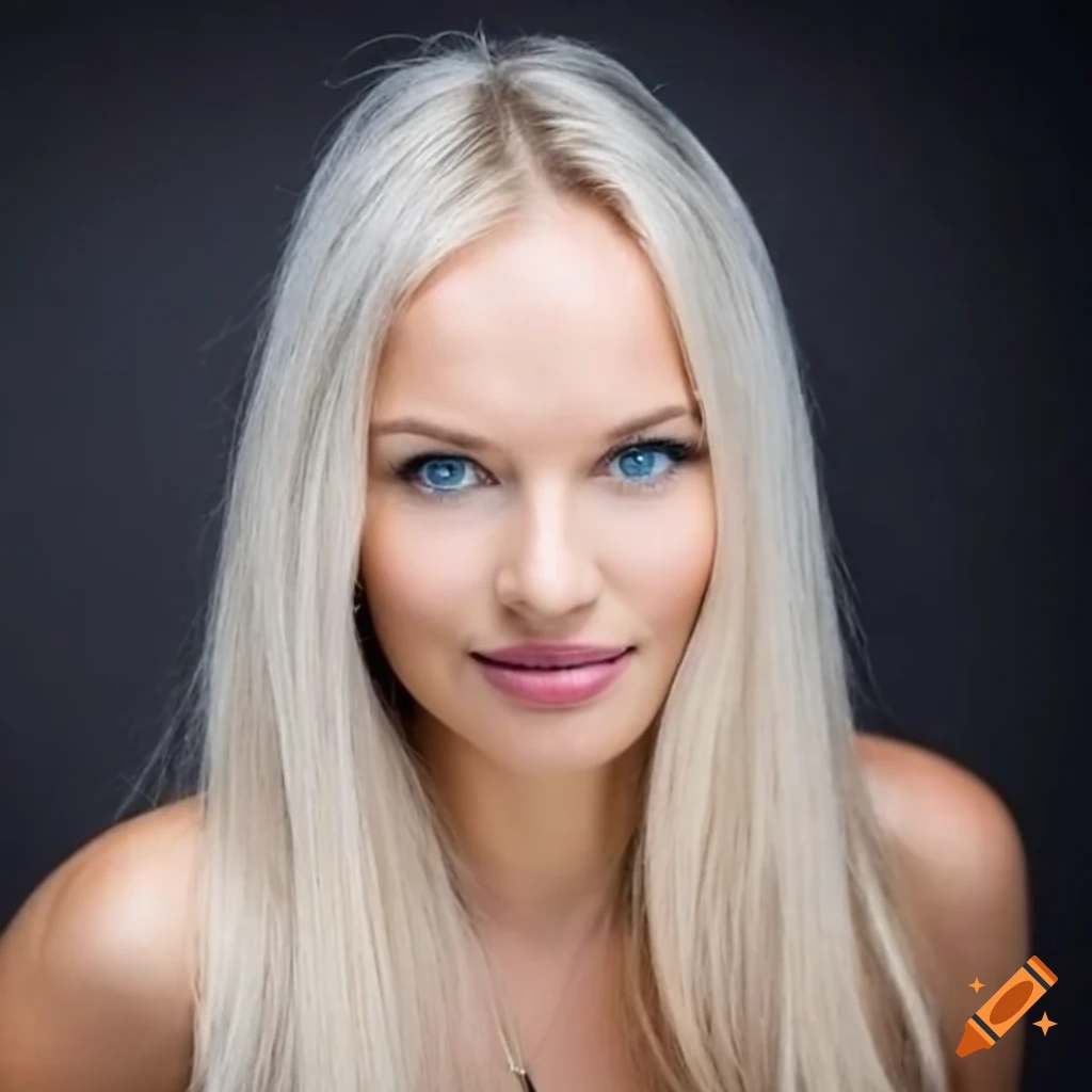 Attractive Swedish woman with platinum hair on Craiyon