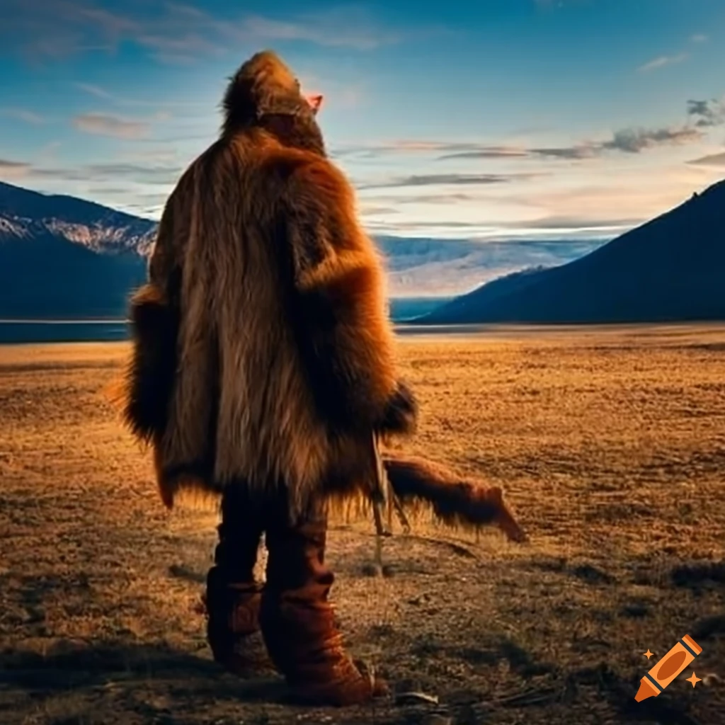 Mountain man gazing at a field in the fur trade era near kamloops, bc ...
