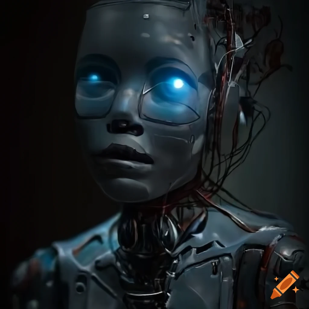 Robot painting artwork on Craiyon