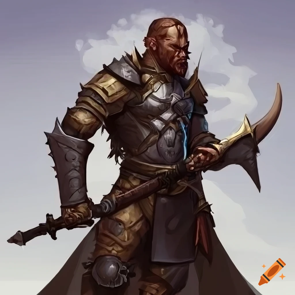 Fantasy fighter in a dungeons and dragons setting on Craiyon