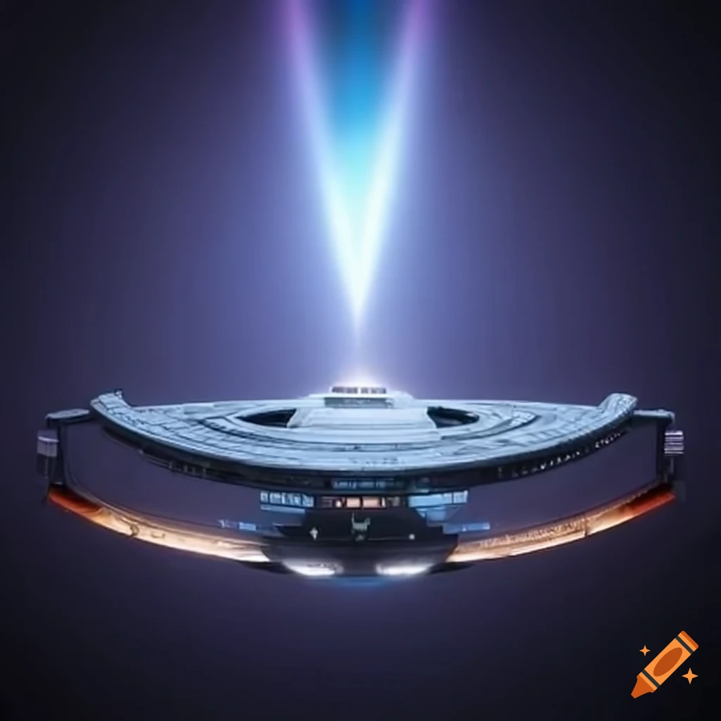 Galaxy class starship in space on Craiyon