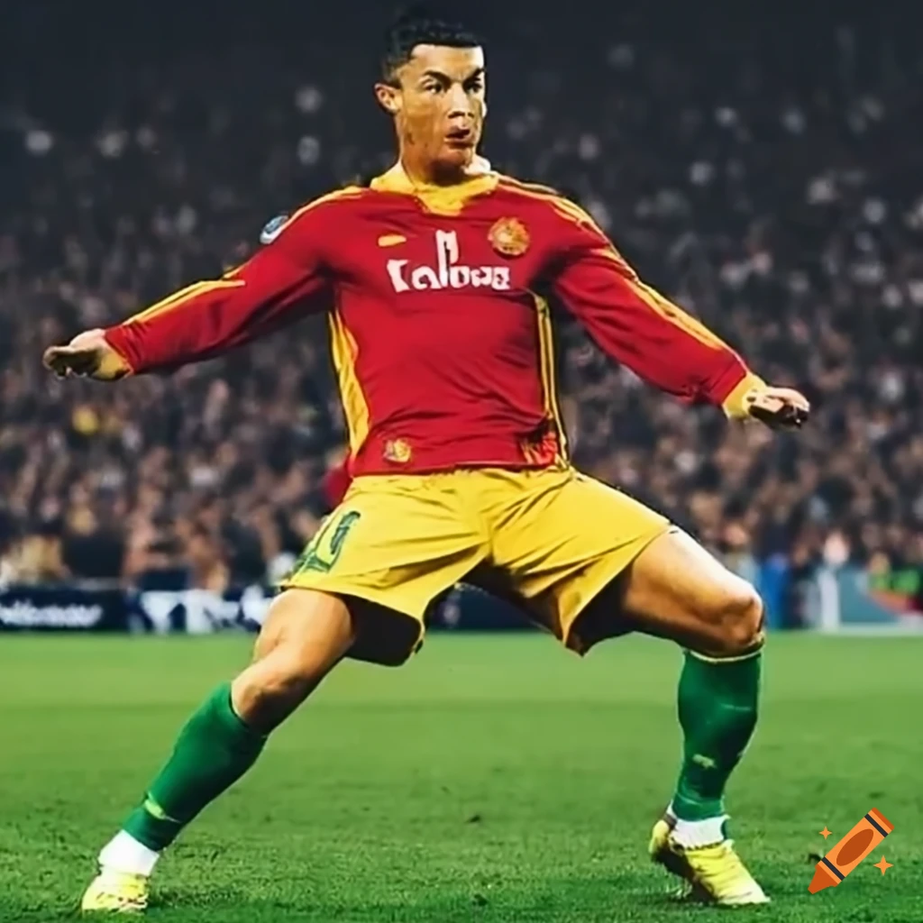 Ronaldo taking a freekick on Craiyon