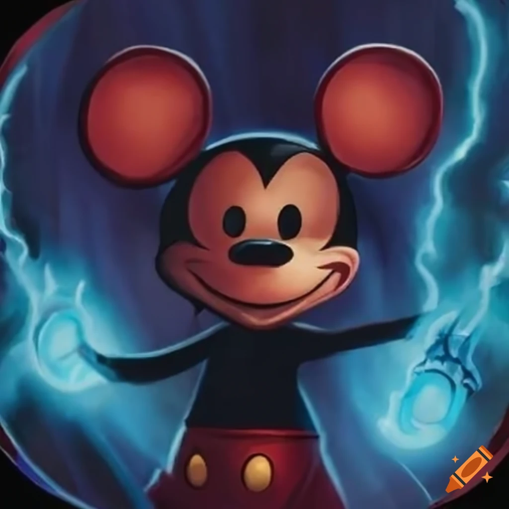 Sinister mickey mouse as a magic the gathering card on Craiyon