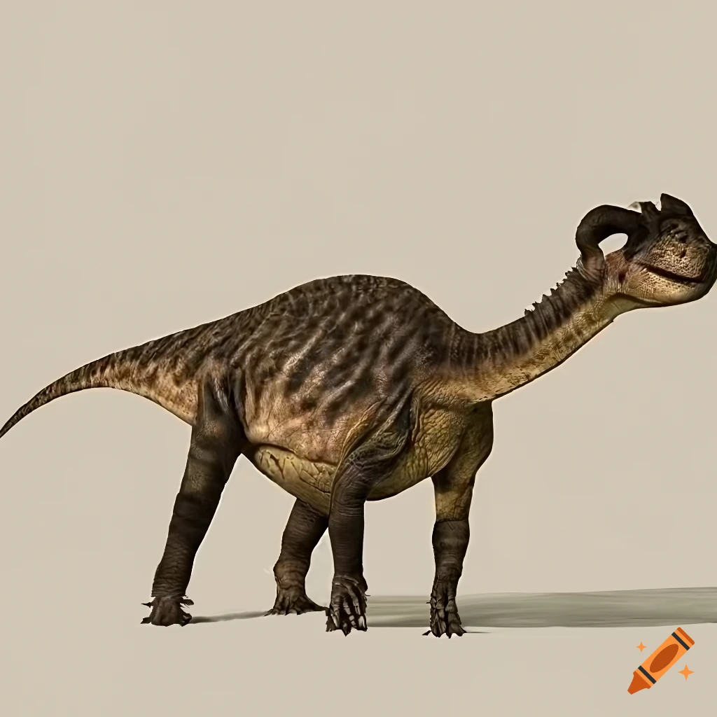 Hefty Hadrosaurus dinosaur with intricate color pattern and detailed ...