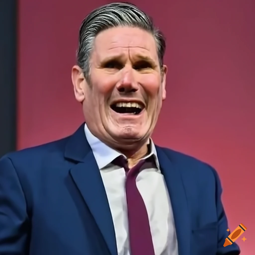 Keir starmer laughing beside sad jeremy corbyn on Craiyon