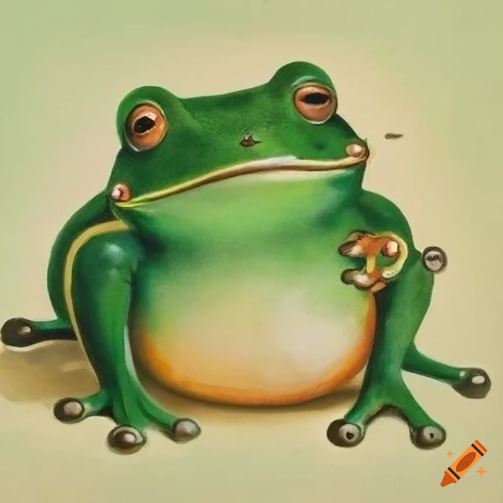 Smiling frog art by matsumoto hoji on Craiyon