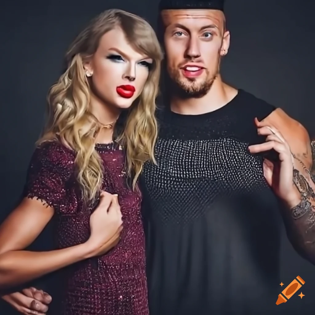 Taylor swift holding hands with george kittle on Craiyon