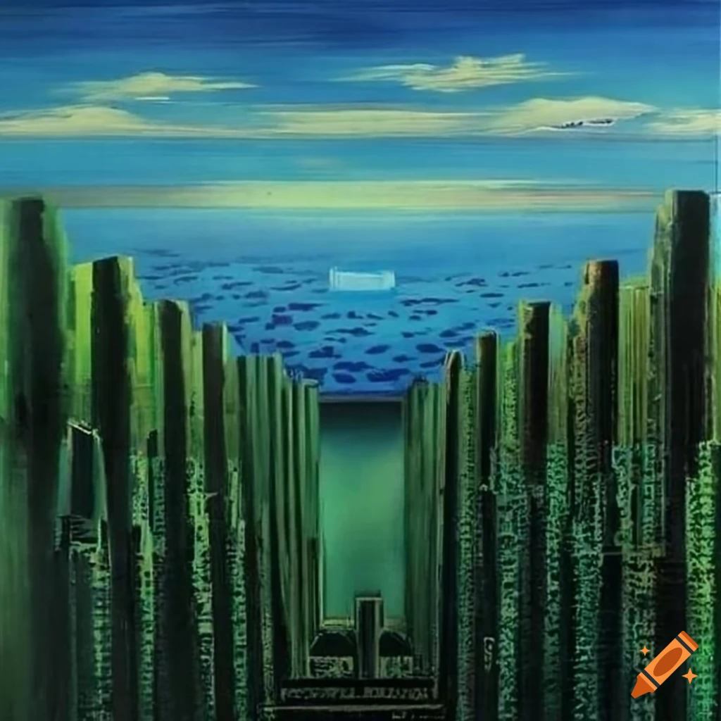 Matrix painting by rene magritte in a surreal style on Craiyon