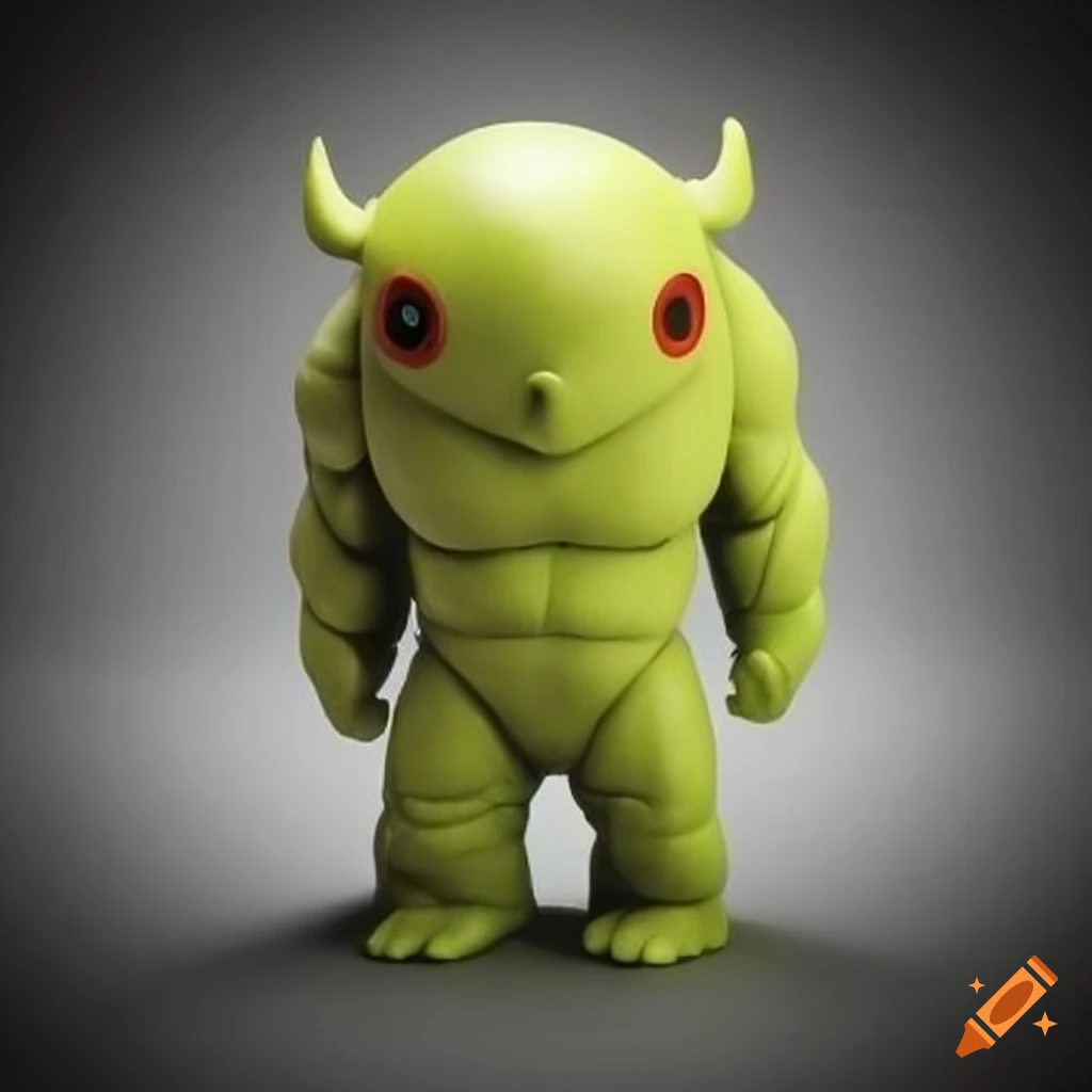 Designer toy monster with blank features on Craiyon