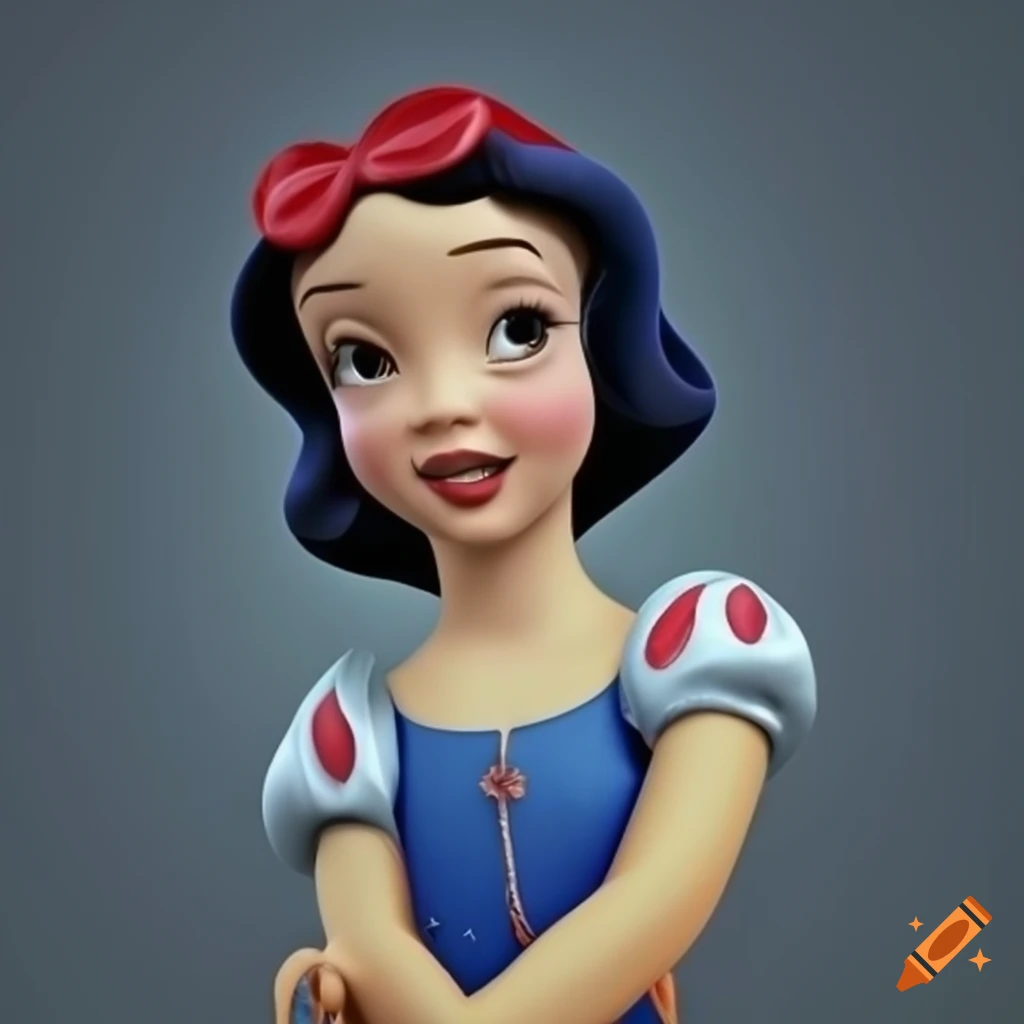 Snow white in 3d rendering on Craiyon