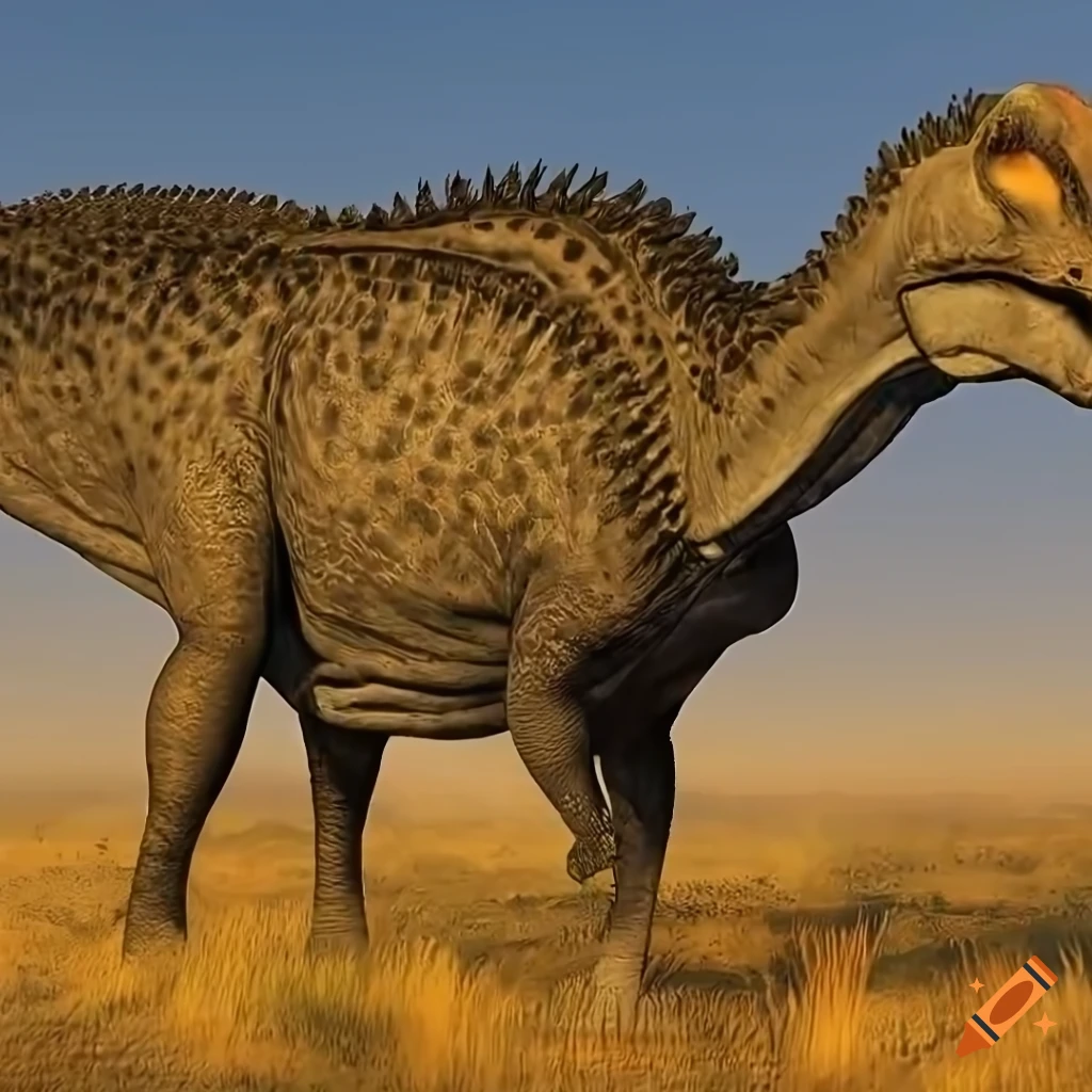 Hefty Hadrosaurus dinosaur with intricate color pattern and detailed ...