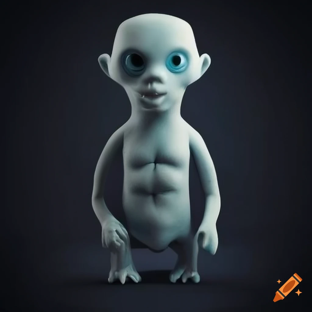 Designer toy monster in blank color on Craiyon