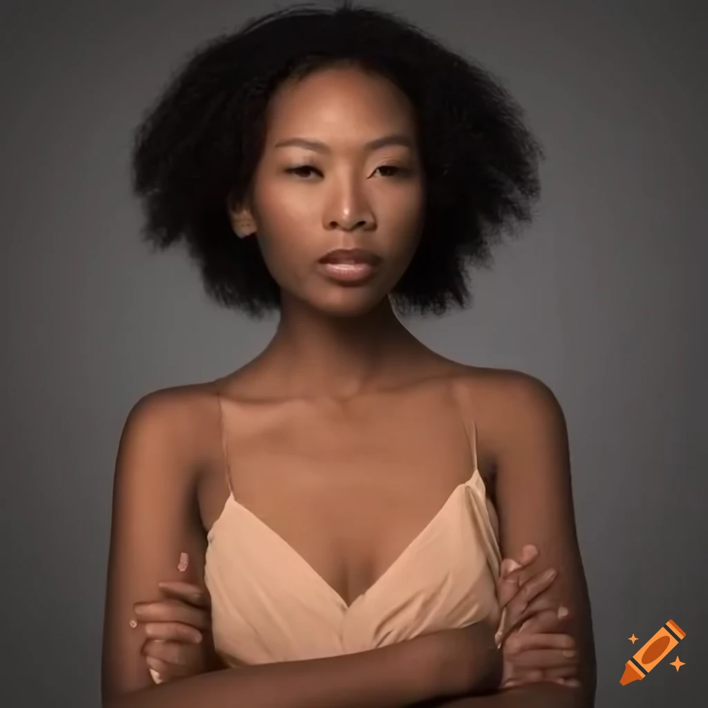 Portrait of an elegant asian black woman on Craiyon