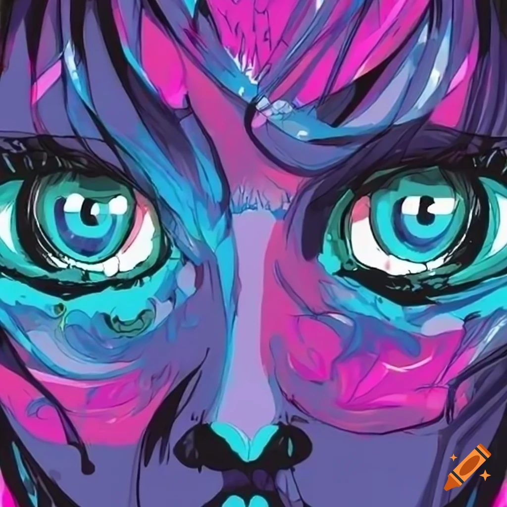 Bright blue divine eyes shining with love in anime style on Craiyon