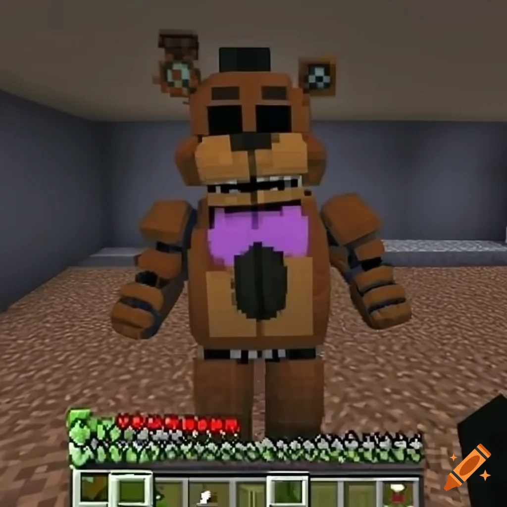 Freddy fazbear in minecraft on Craiyon