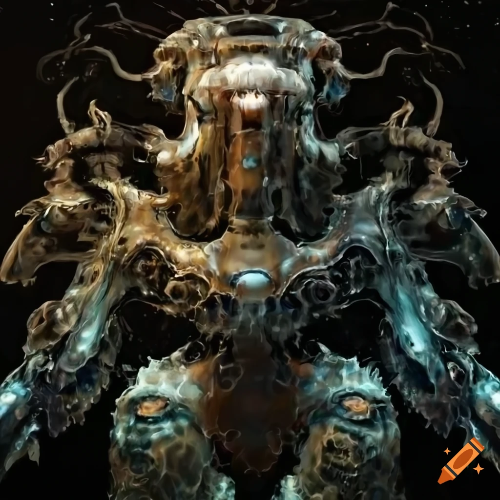 Hybrid mech with intricate layering and stunning high definition under maple lighting on Craiyon