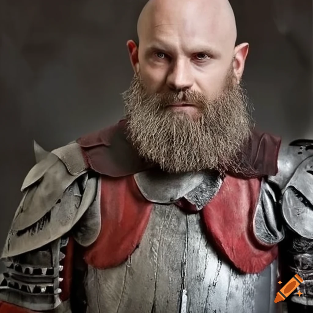 Fantasy fighter in gray and red armor on Craiyon