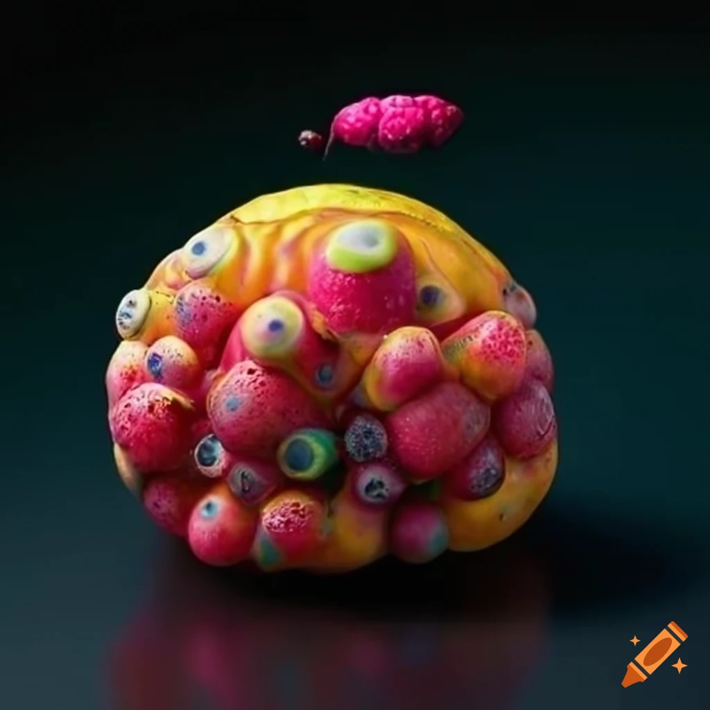 Colorful collection of exotic alien fruits on Craiyon
