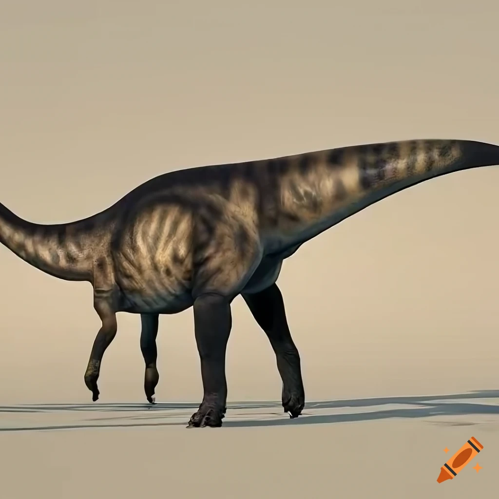 Hefty hadrosaurus dinosaur with intricate lizard-like color pattern in ...