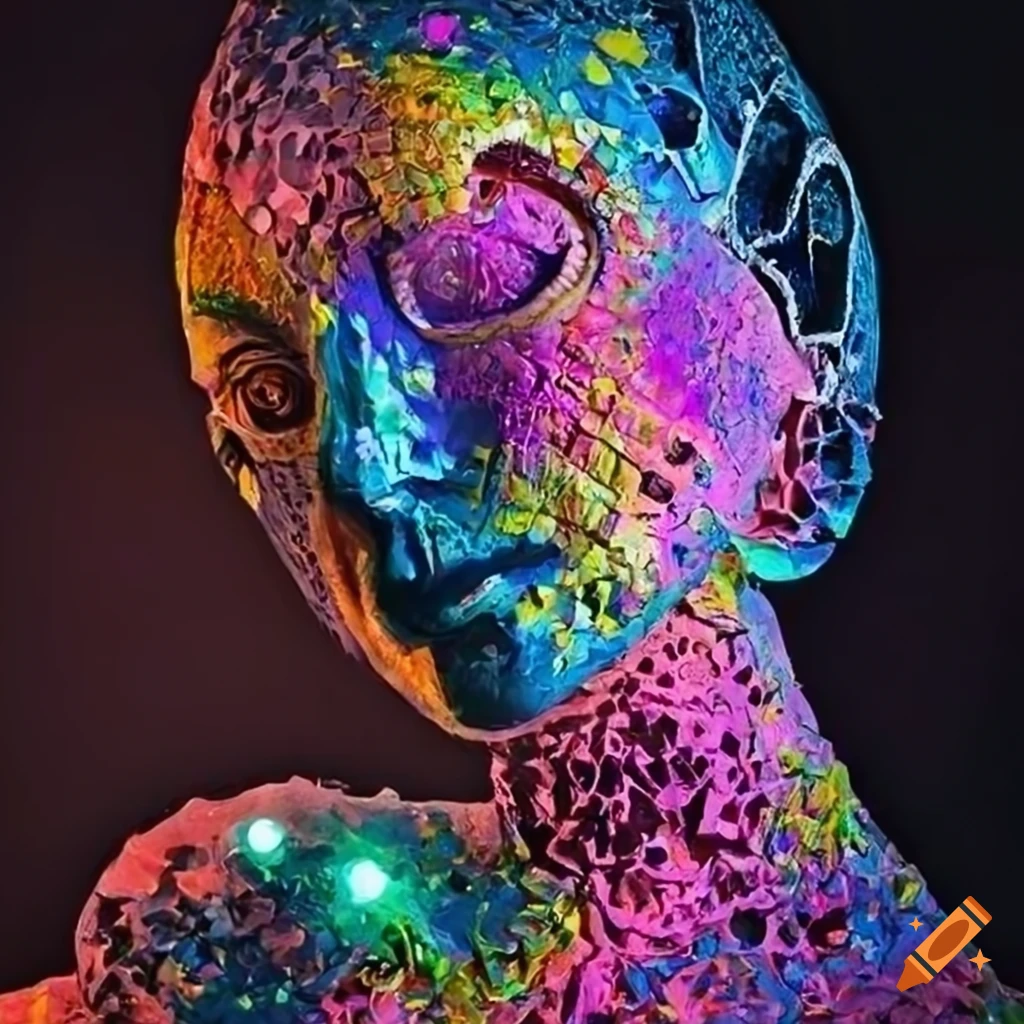 Sculpted neo-pop origami figures with intricate details on recycled ...