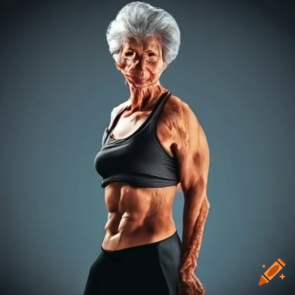 Athletic 70 year old woman with a fit body on Craiyon