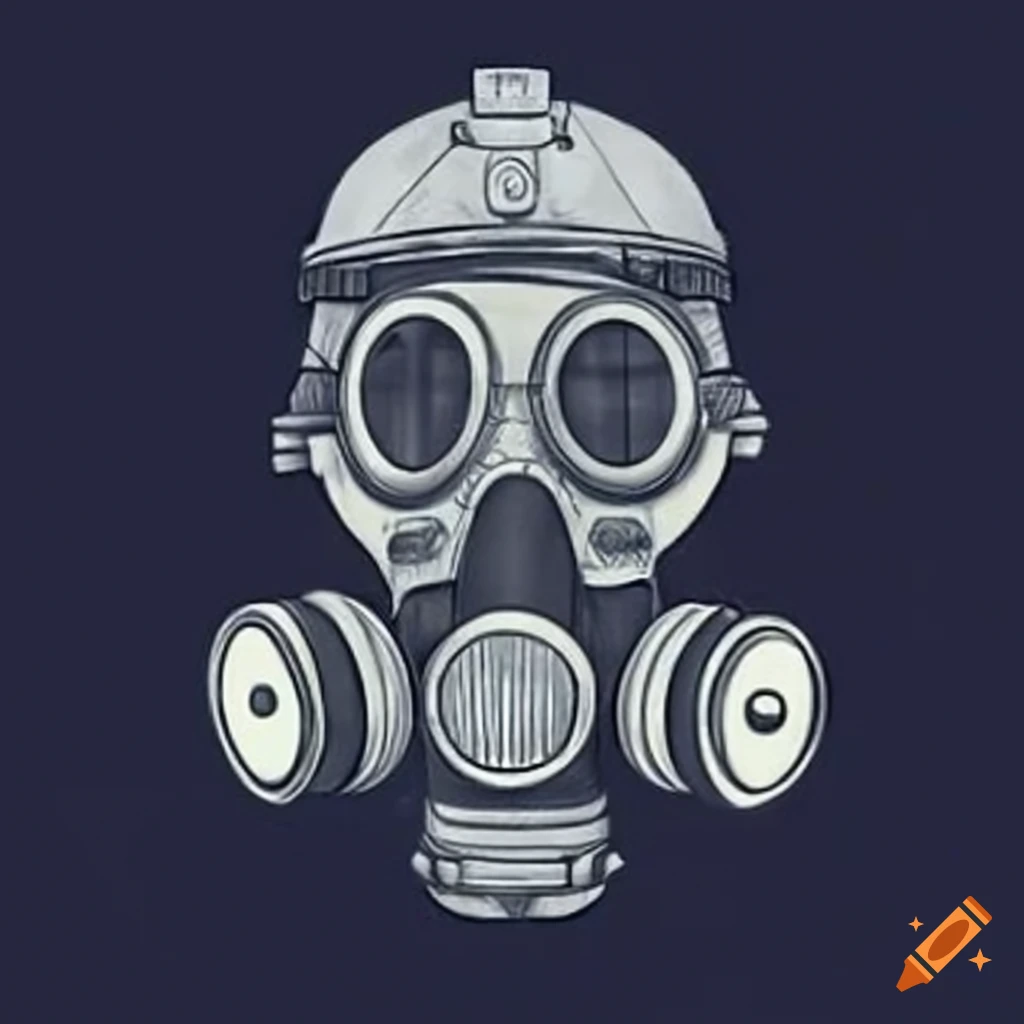 1900s era gas mask helmet hybrid blueprint on Craiyon