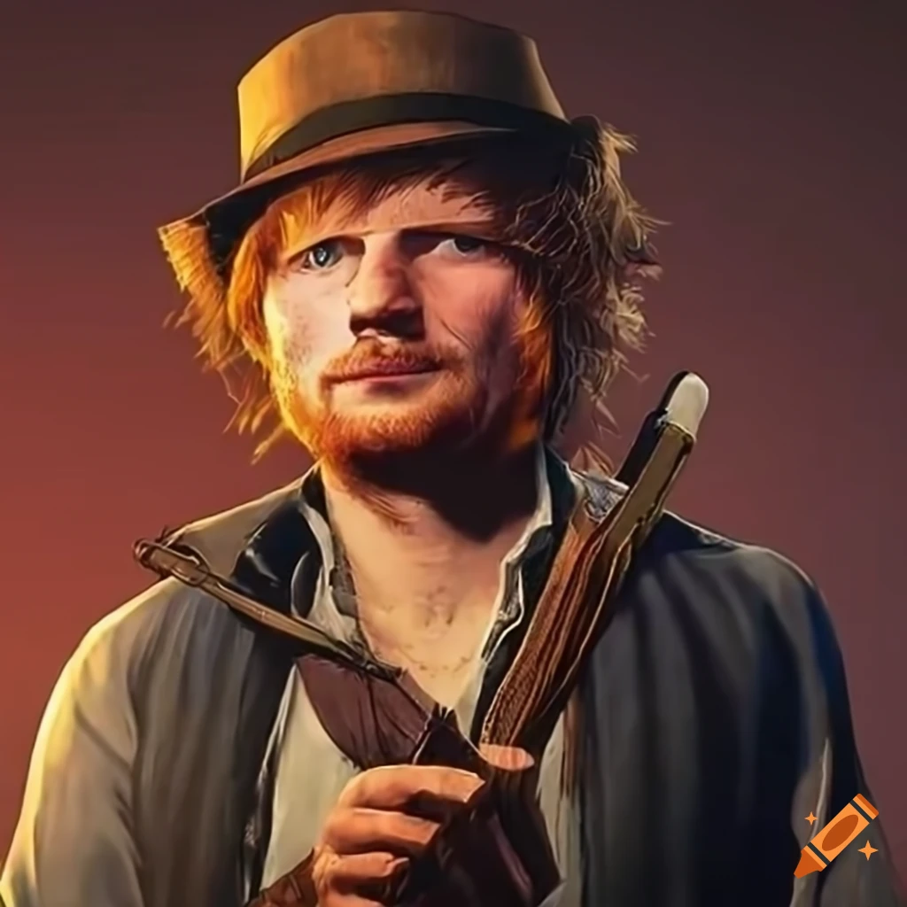 Red dead redemption 2 poster featuring ed sheeran as main character on ...