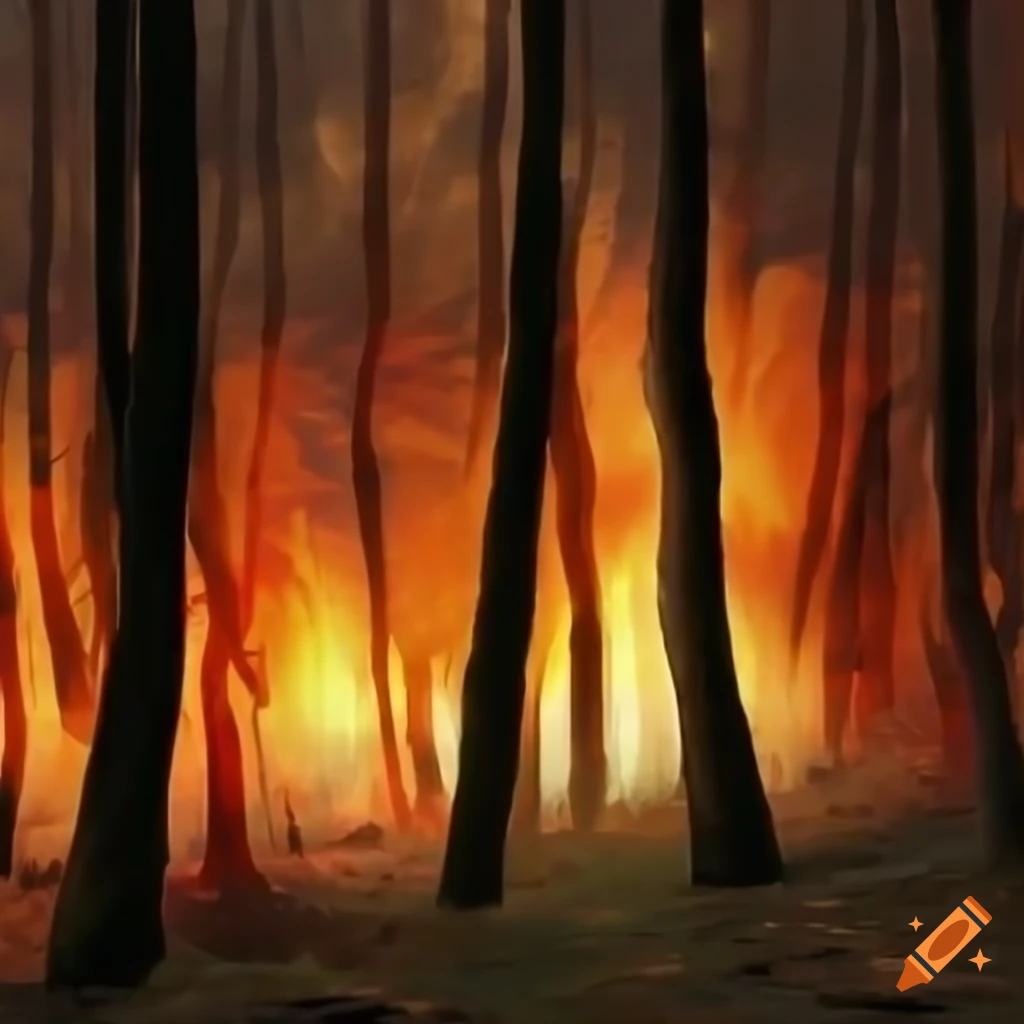Realistic forest fire on Craiyon