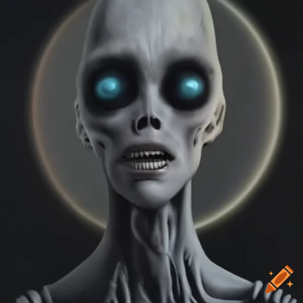 Humanoid alien playing the piano on the moon on Craiyon