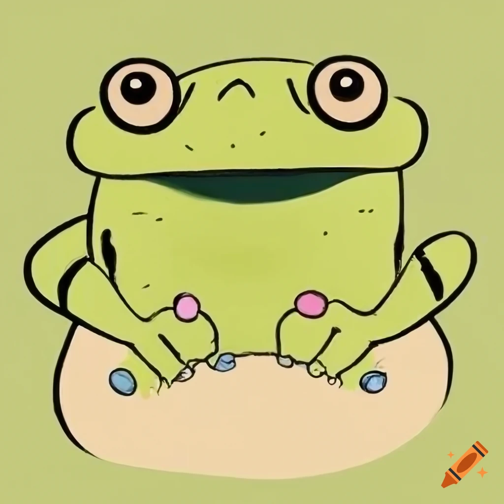 Smiling frog illustration by matsumoto hoji on Craiyon