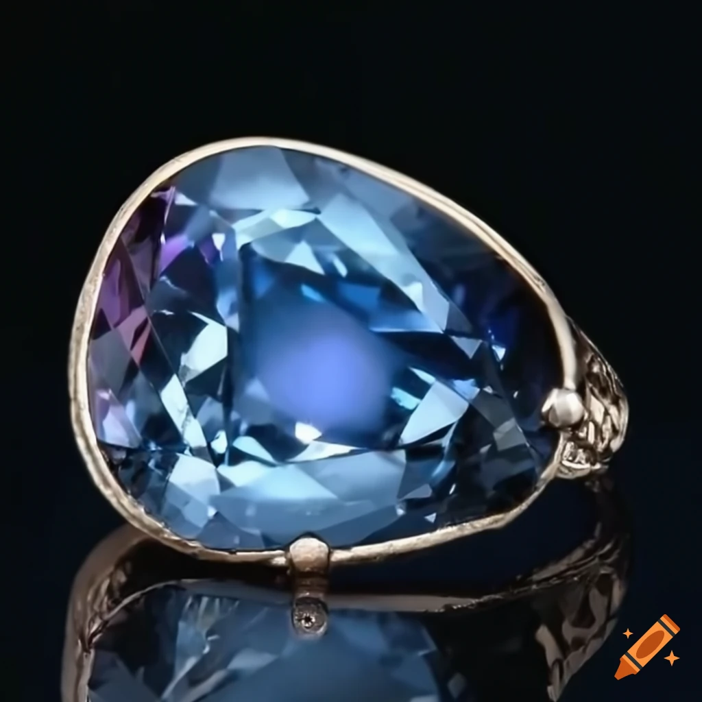 Amethyst ring with blue diamond on Craiyon