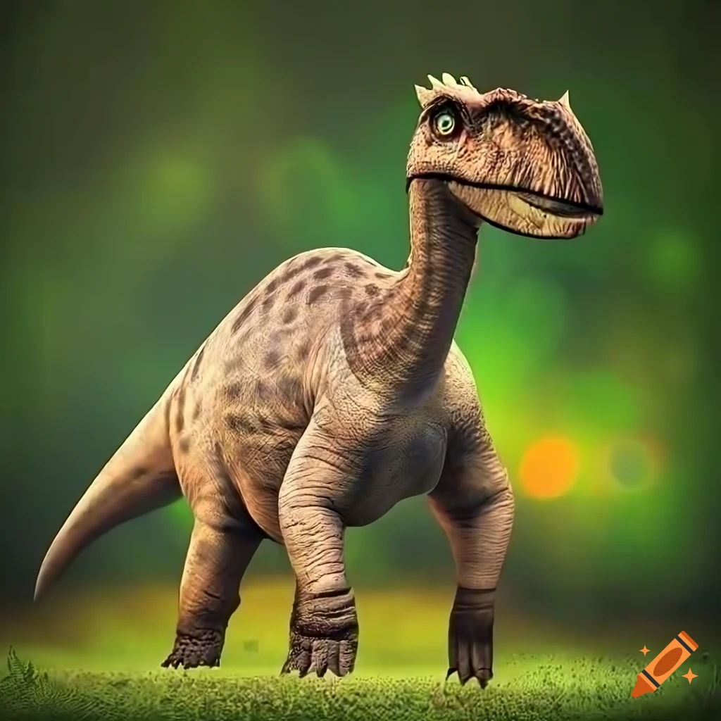 Hefty Hadrosaurus dinosaur with intricate colorful pattern and detailed ...