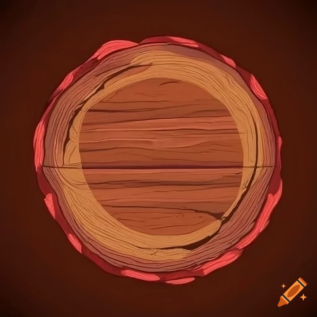 Top-down view of a red wood log on Craiyon