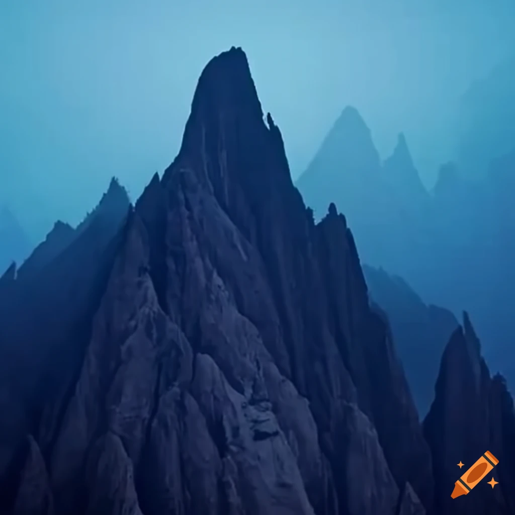 Crowds of people lining up on a tall mountain on Craiyon