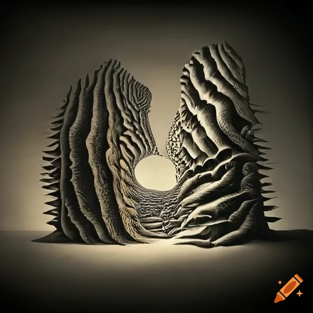 Surreal landscape in the style of mc escher on Craiyon