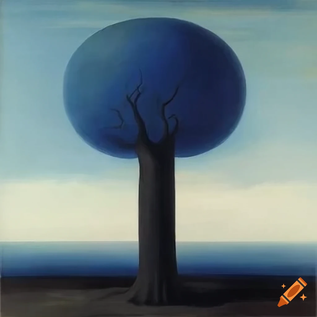 Tree with twisting branches by rene magritte on Craiyon