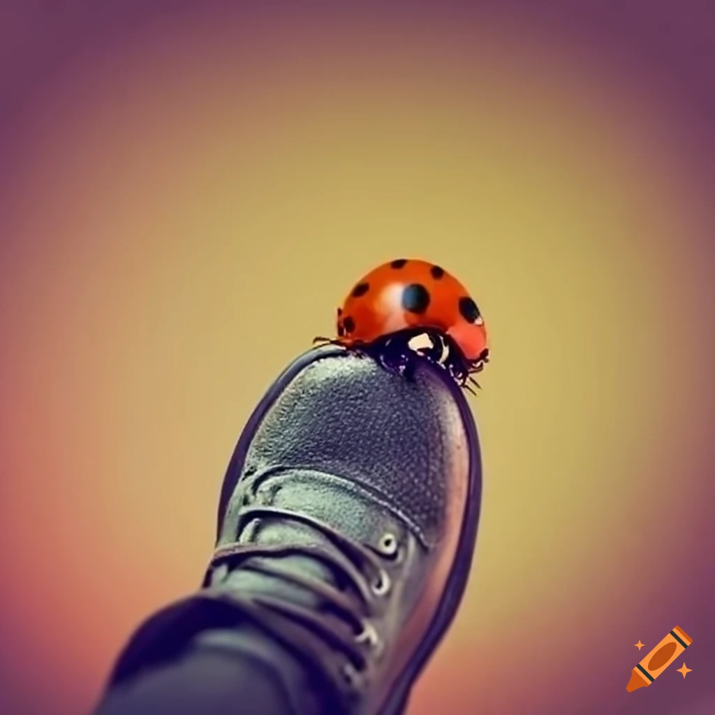 Ladybug resting on a shoe on Craiyon