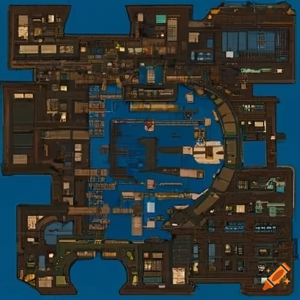Space station port map on Craiyon