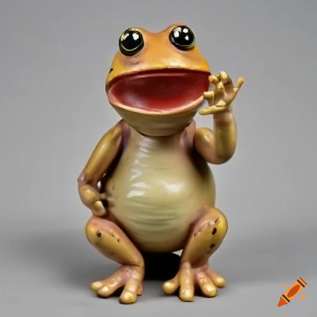 Smiling toad action figure by 19th century japanese artist on Craiyon