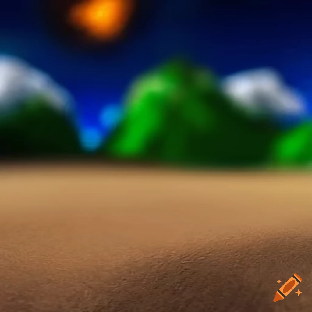 Super mario 64 landscape on Craiyon