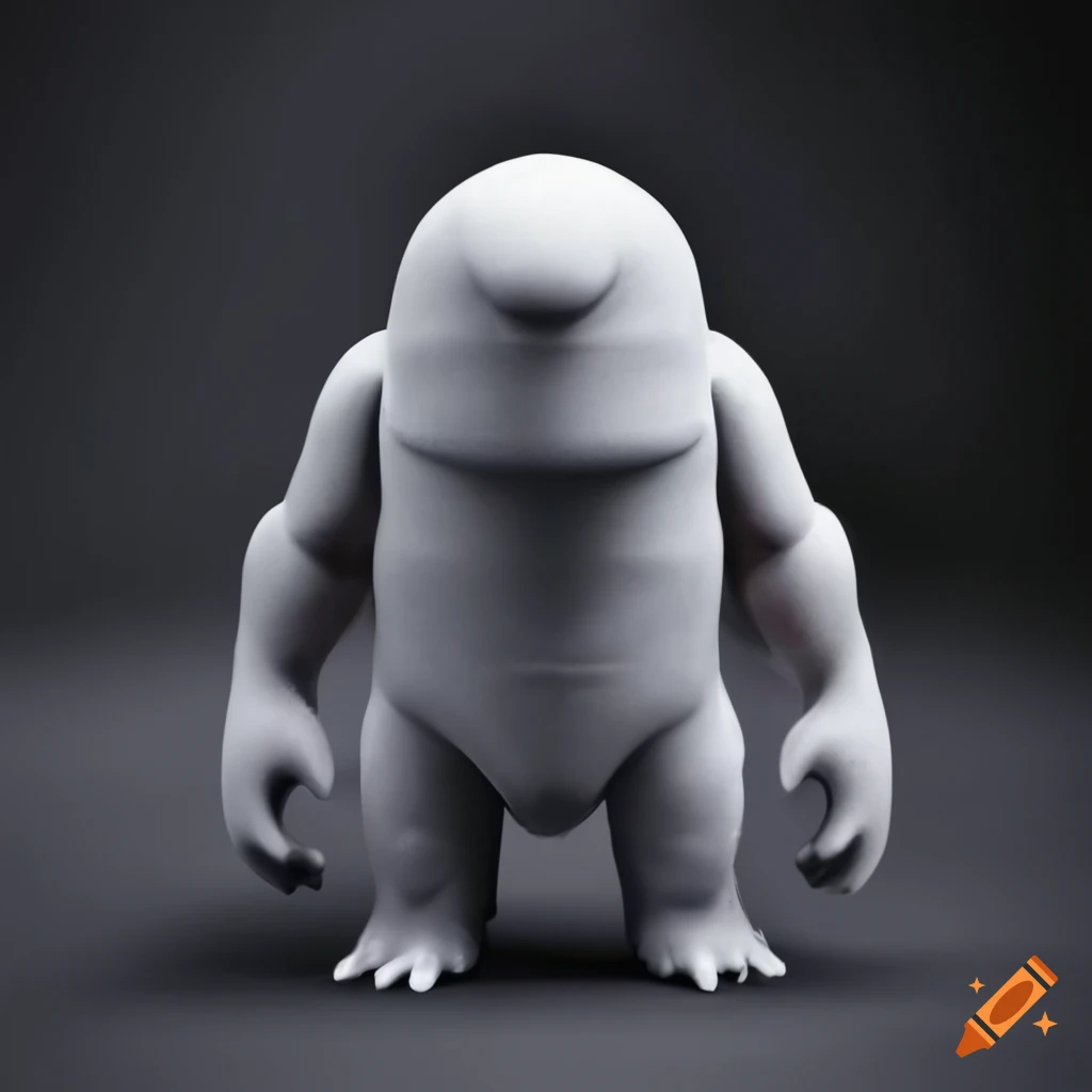 Designer toy monster in blank color on Craiyon