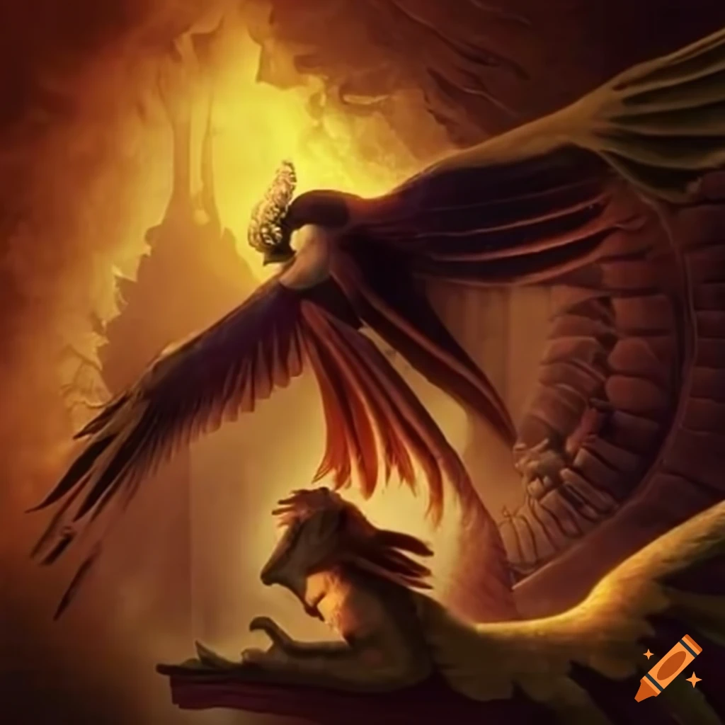 Un sphinx et une harpie dans un labyrinthe on Craiyon